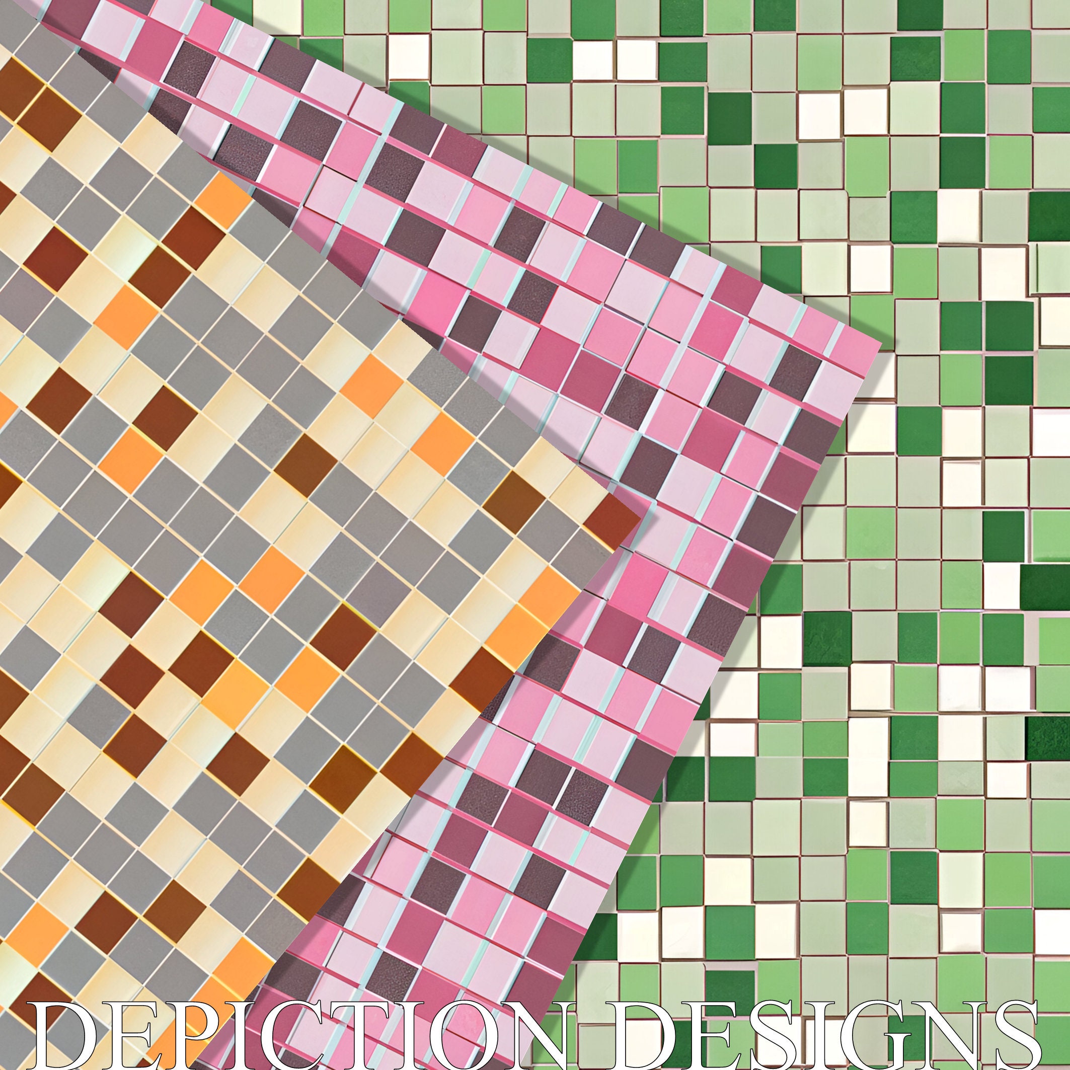 Mosaic Tiles Digital Paper for Craft Lover DIY Pattern Printable ...