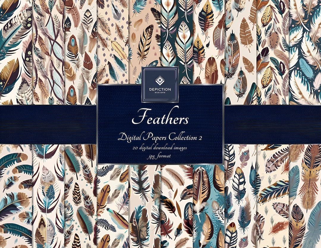 Feather Digital Papers Collection 2, Instant Download, Printable ...