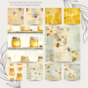 Bee Seamless Pattern Honey Bees Scrapbook Paper Honeycomb Digital Paper ...