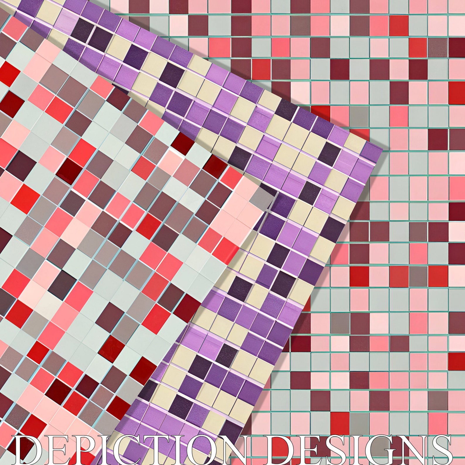 Mosaic Tiles Digital Paper for Craft Lover DIY Pattern Printable ...