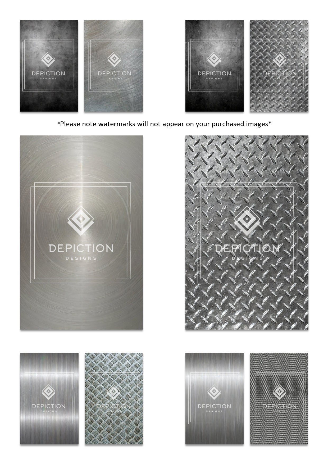 Silver Metal Textures Digital Papers Collection 1, Instant Download ...
