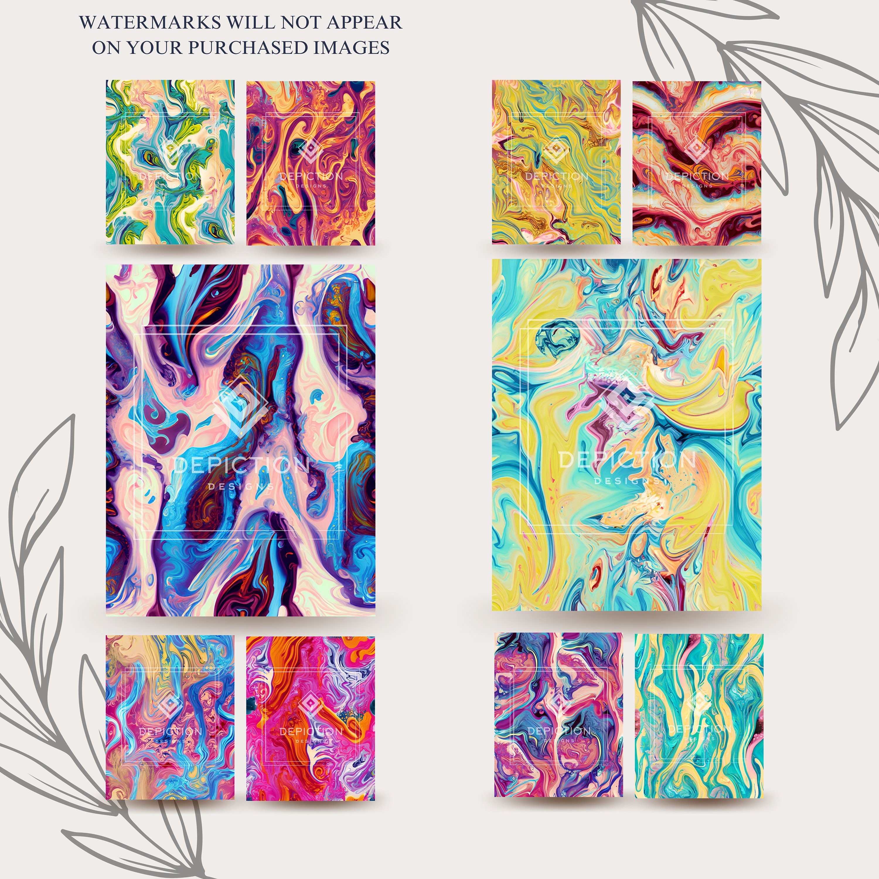 Acrylic Texture Digital Paper Acrylic Pattern Printable Scrapbooking ...