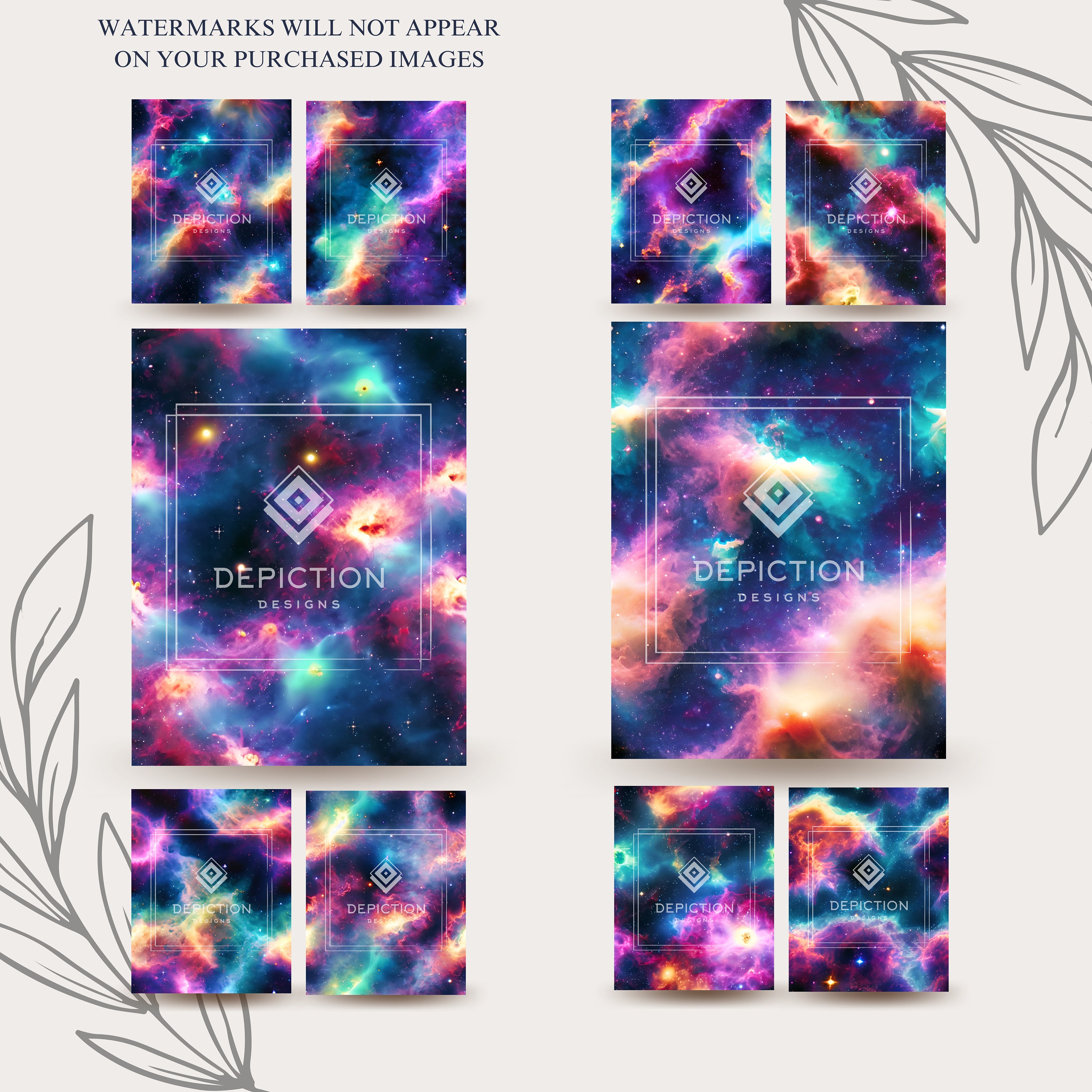 Nebulae Digital Papers Collection 1, Instant Download, Printable ...
