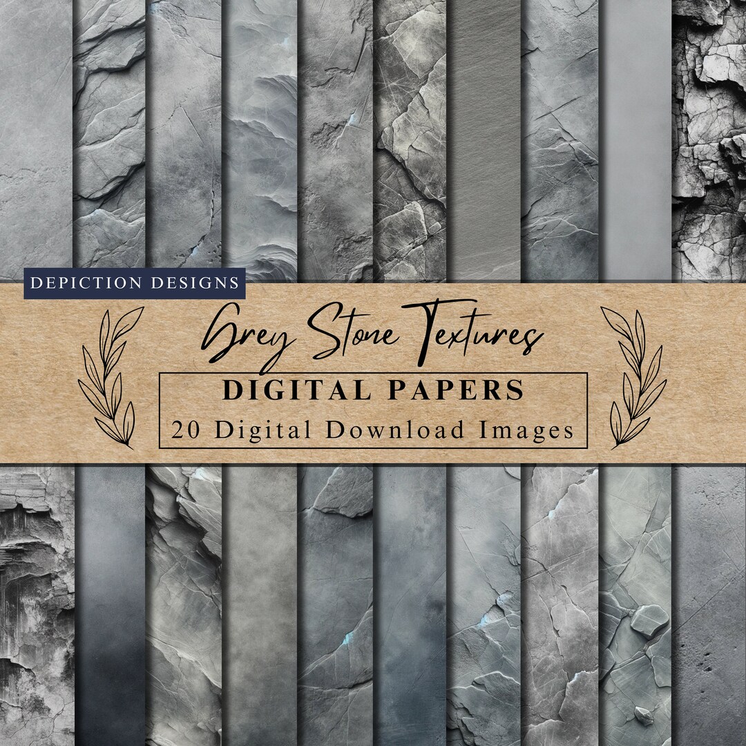 Grey Stone Digital Paper Concrete Wall Texture Distressed Stone Texture ...