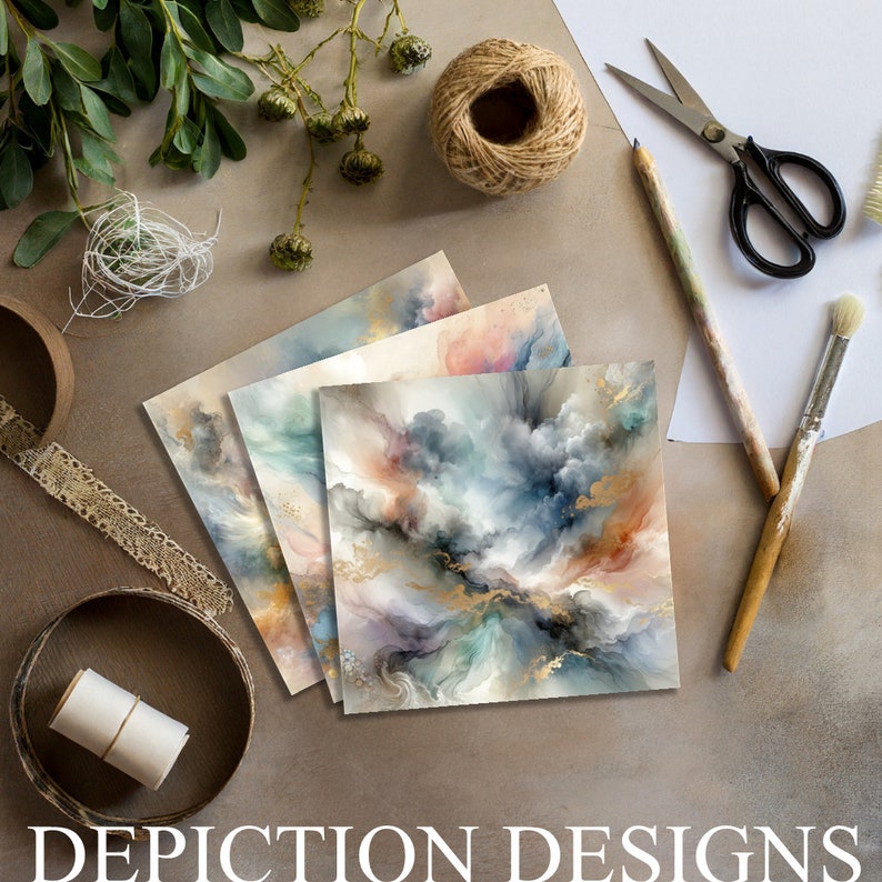 Watercolor and Gold Digital Papers Abstract Gold Foil Watercolor ...