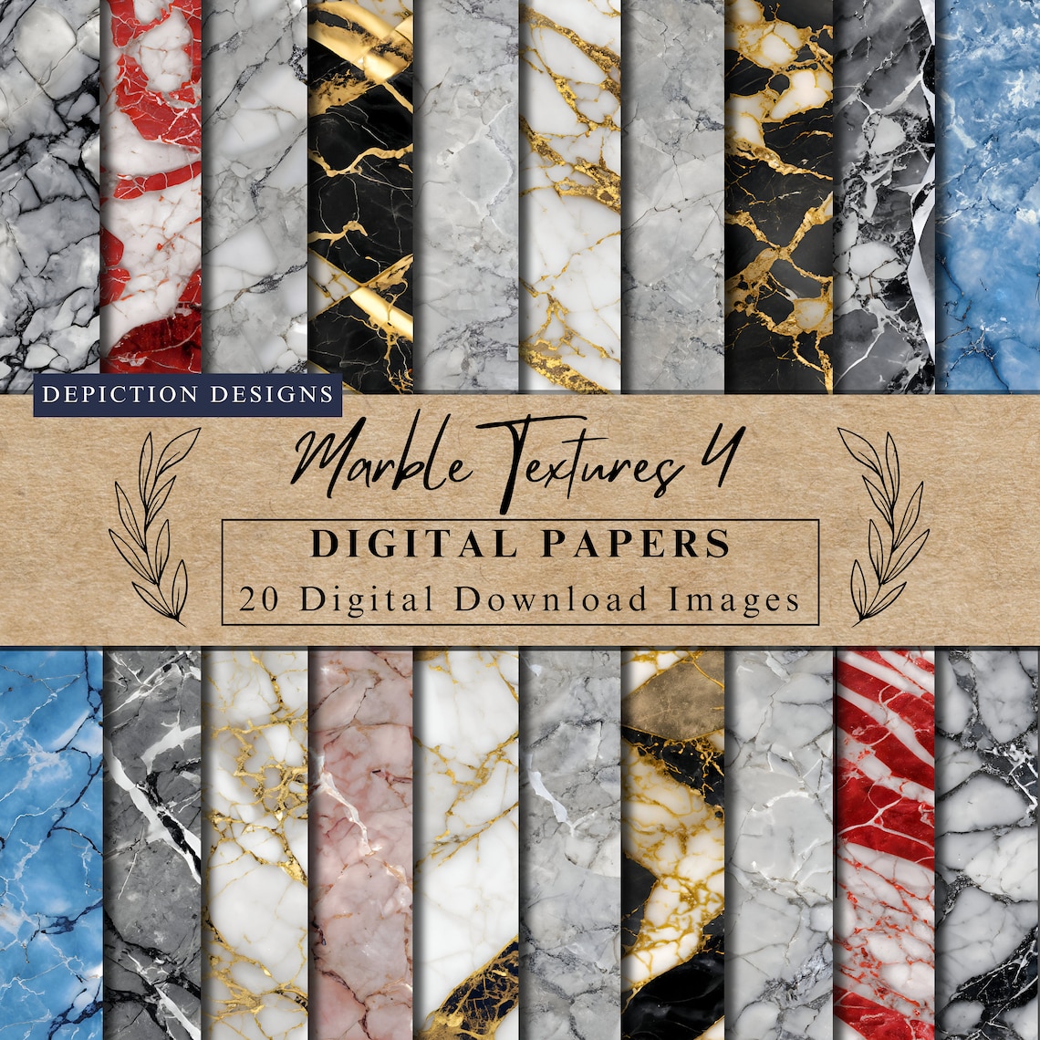 Luxurious Marble Pattern Digital Paper for DIY Craft Projects Printable ...