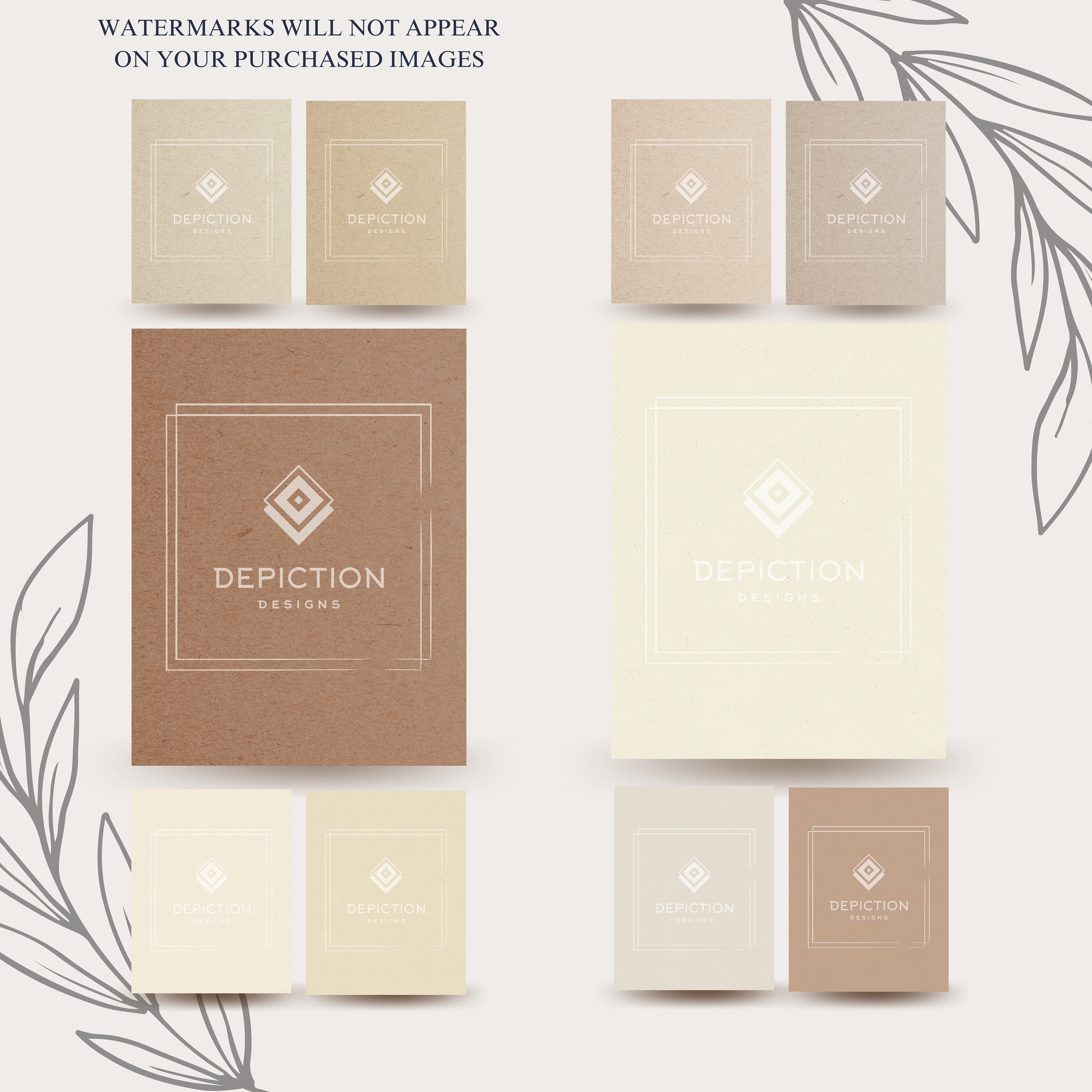 Beige Paper Textures Digital Papers Color Palette Set Soft Textured ...