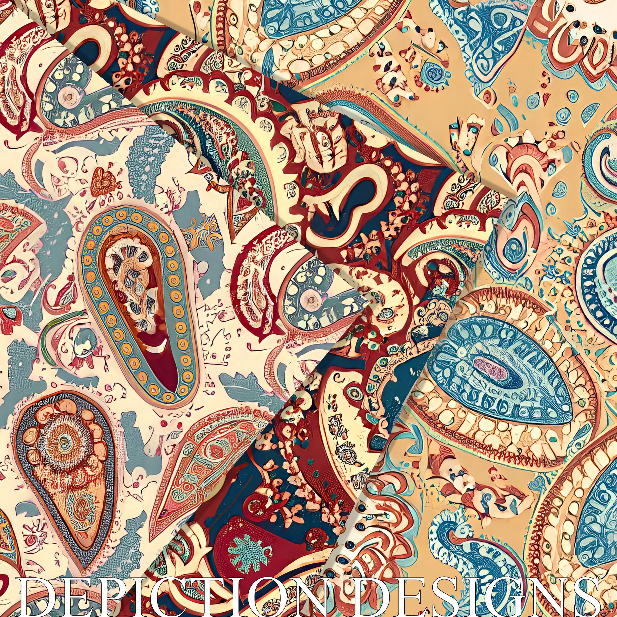 Indian Paisley Digital Papers Collection 3, Instant Download, Printable ...