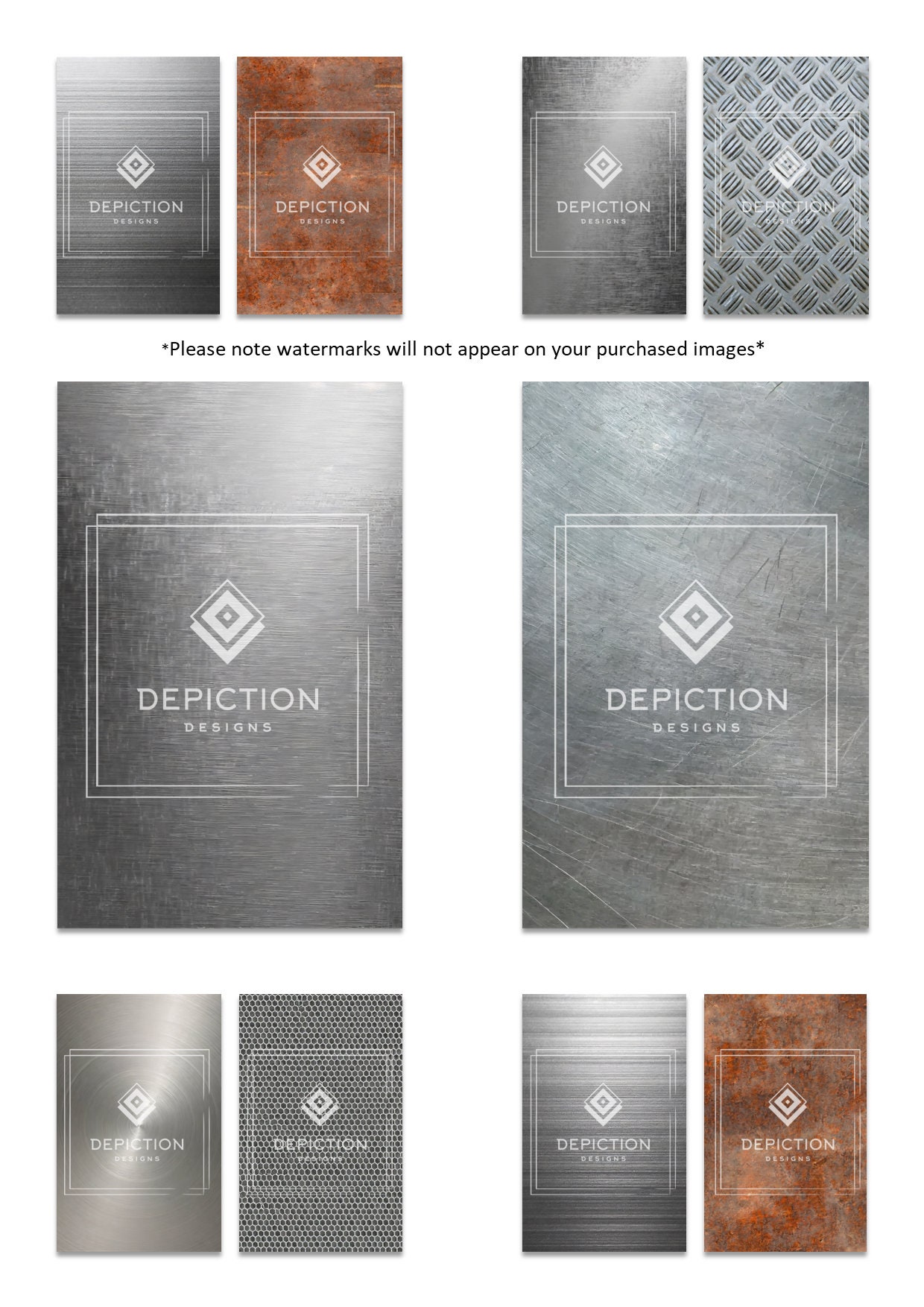 Silver Metal Textures Digital Papers Collection 1, Instant Download ...
