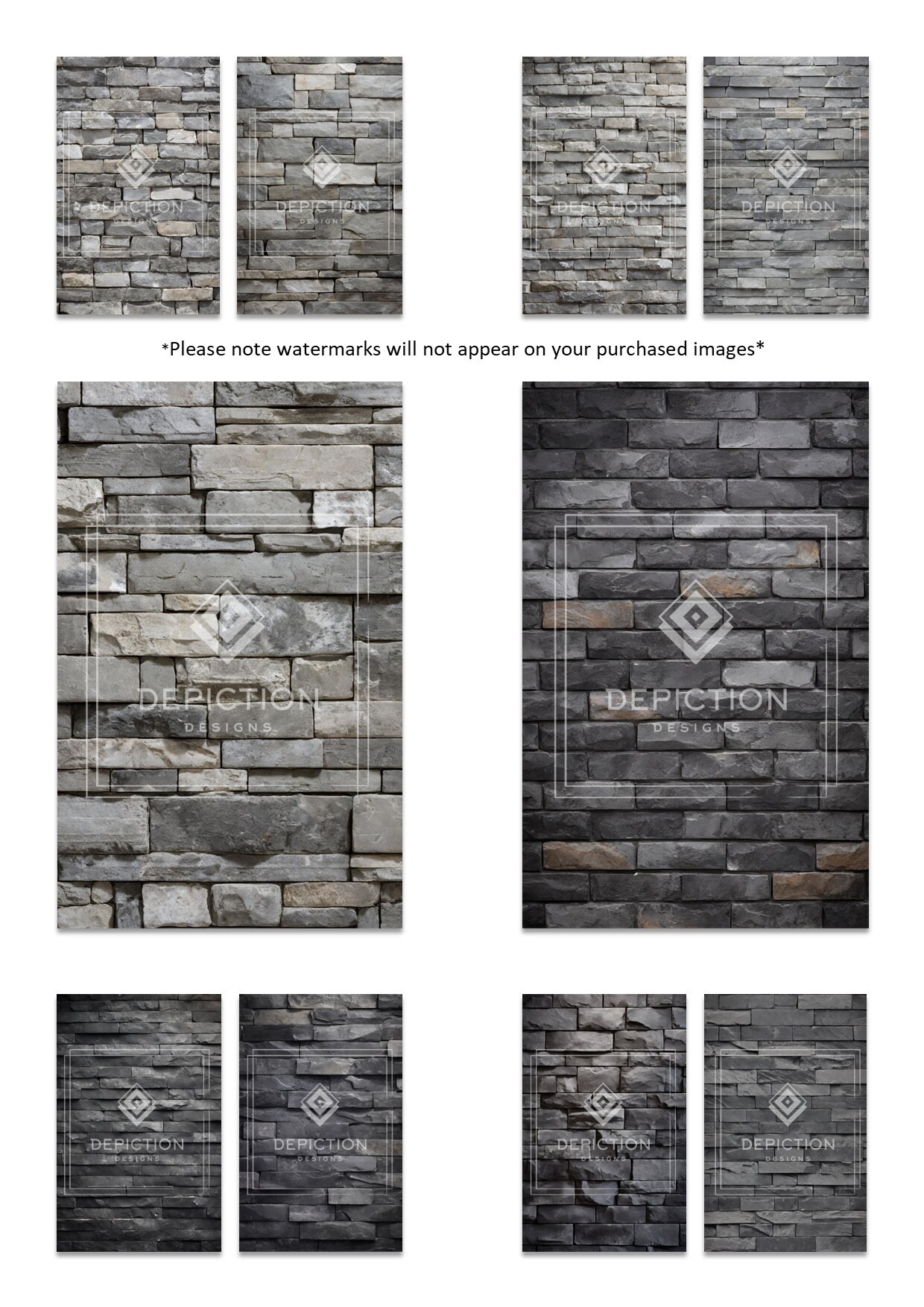 Realistic Brick Wall Textures Digital Papers Grunge Stone Wall ...