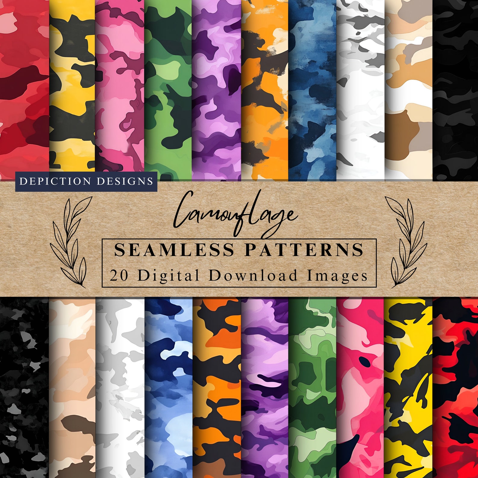 Camouflage Seamless Pattern Camo Digital Paper Army Camouflage Junk ...