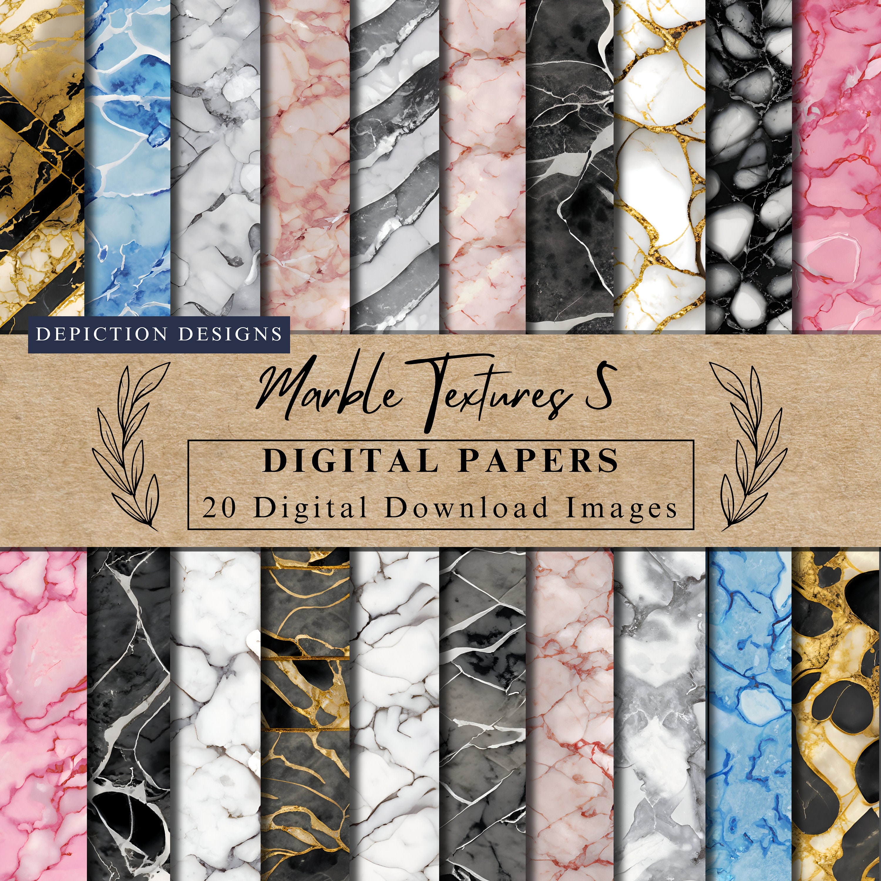 Elegant Marble Texture Digital Paper Invitation Background Marble DIY ...