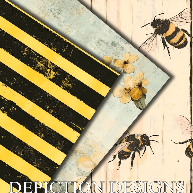 Bee Seamless Pattern Honey Bees Scrapbook Paper Honeycomb Digital Paper ...