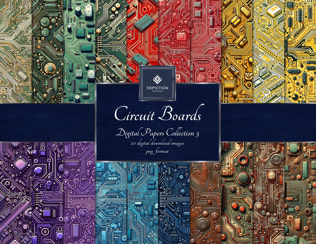 Circuit Boards Digital Papers Collection 3, Instant Download, Tech ...