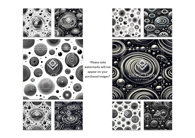 Raindrop Ripples Digital Papers Collection 1, Instant Download ...