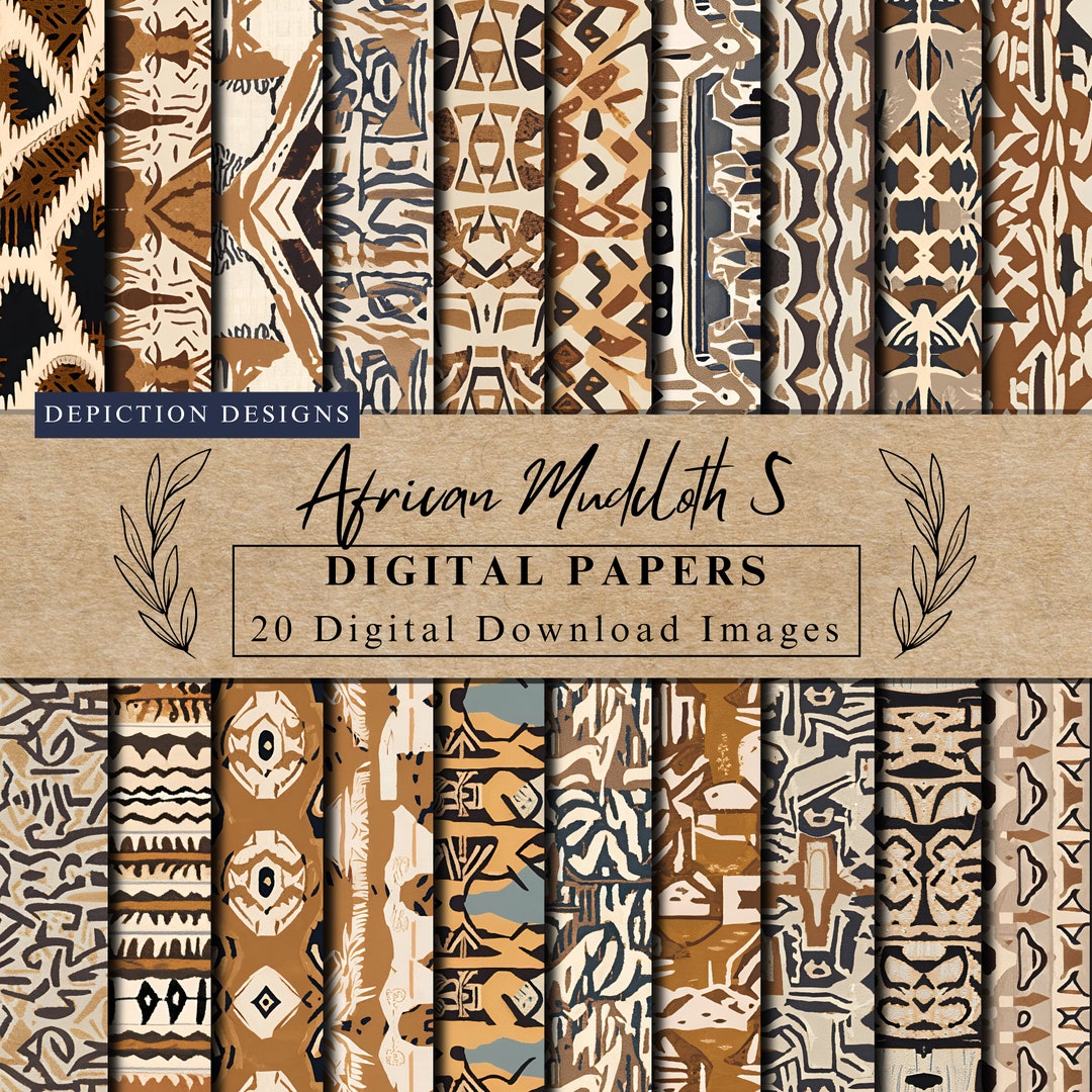 African Mudcloth Digital Papers African-inspired Printables Ethnic Art ...