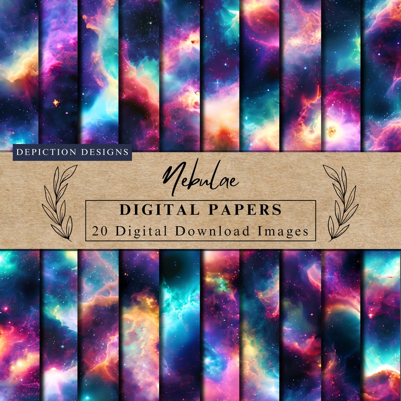 Nebulae Digital Papers Collection 1, Instant Download, Printable ...