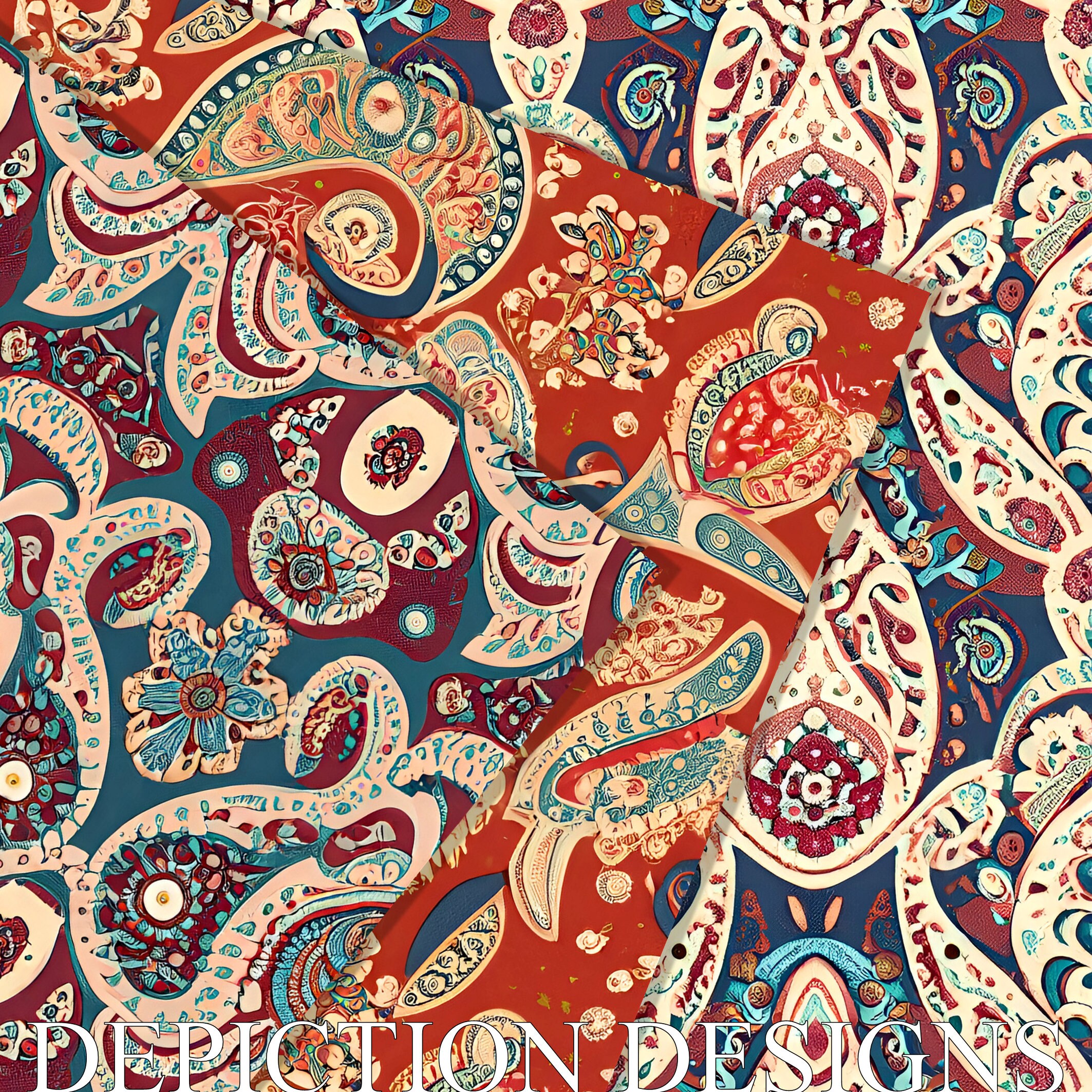 Indian Paisley Digital Papers Collection 3, Instant Download, Printable ...