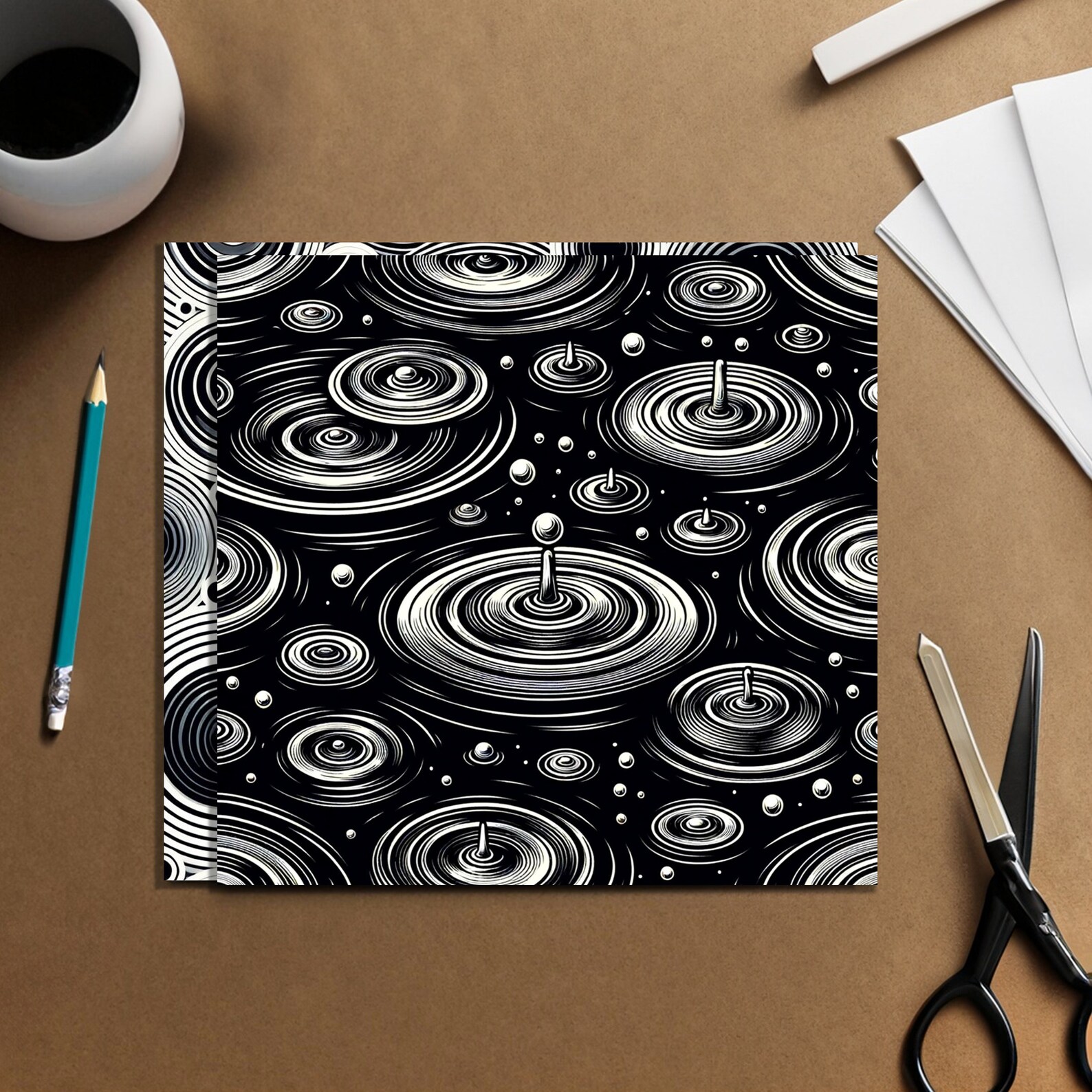 Raindrop Ripples Digital Papers Collection 1, Instant Download ...