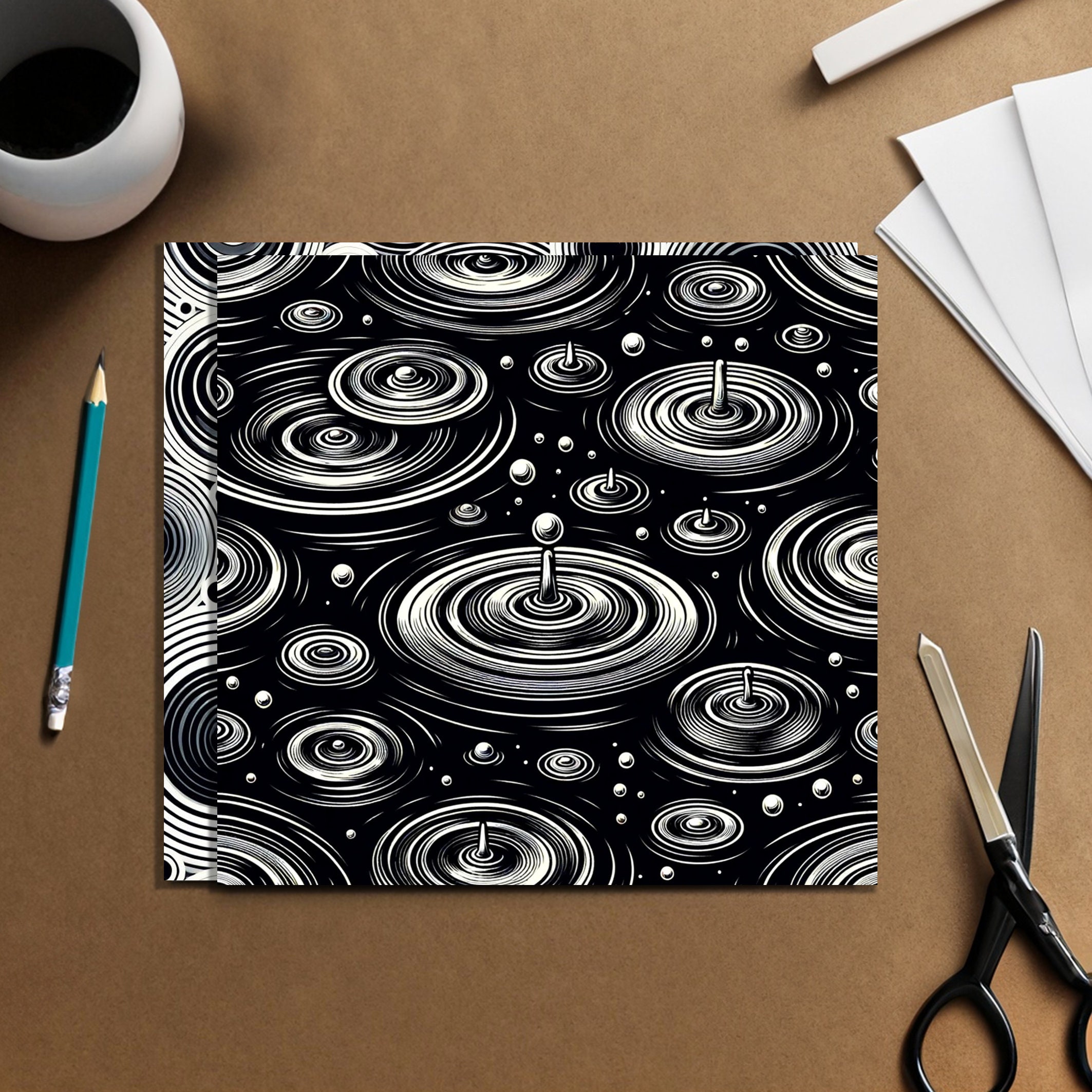 Raindrop Ripples Digital Papers Collection 1, Instant Download ...