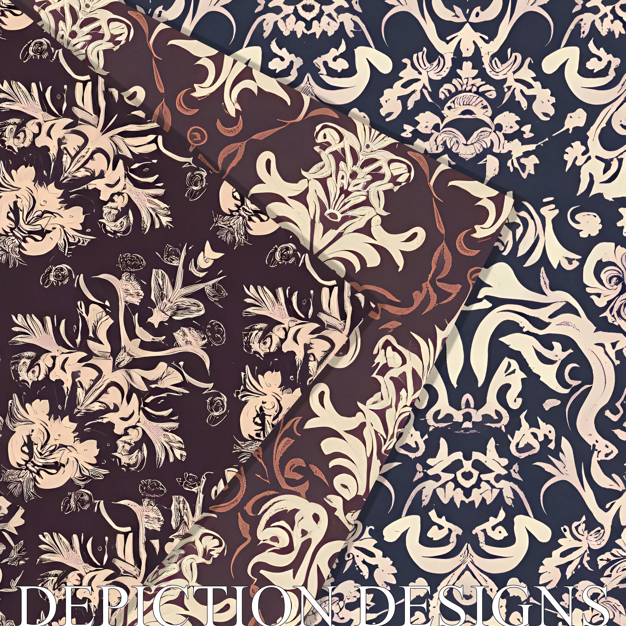 Elegant Damask Digital Papers Collection 1, Instant Download, Printable ...