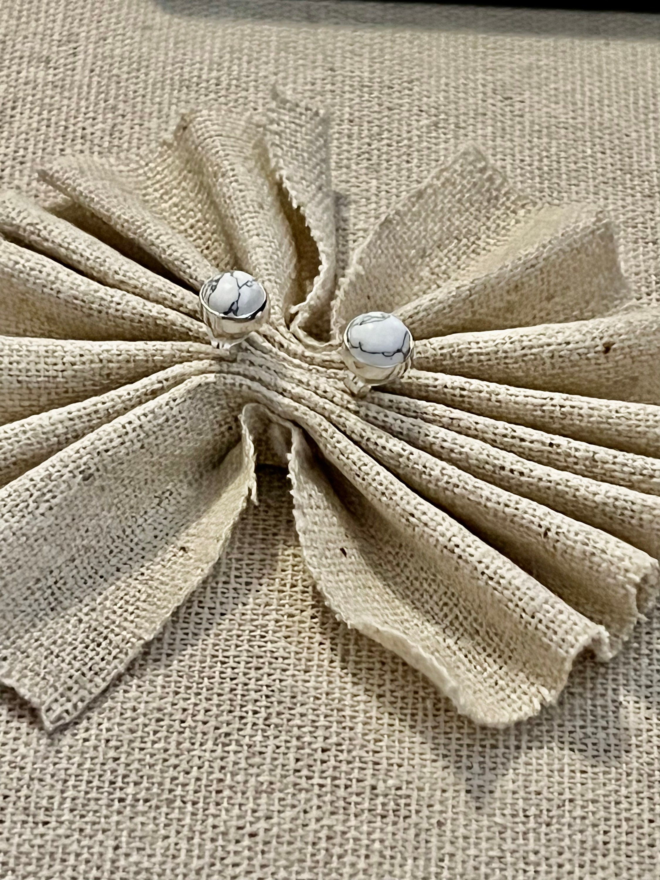 Native American Post Earrings Sterling Silver & White Buffalo Navajo ...