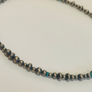 Native American Navajo Handmade Graduated Navaio Silver Pearls With ...