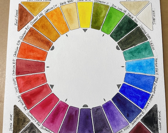 Colour Swatch Chart for Watercolour Wheel Palette Based on the Quiller ...