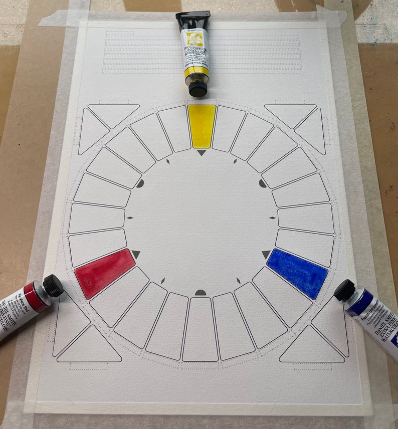 Colour Swatch Chart for Watercolour Wheel Palette Based on the Quiller ...