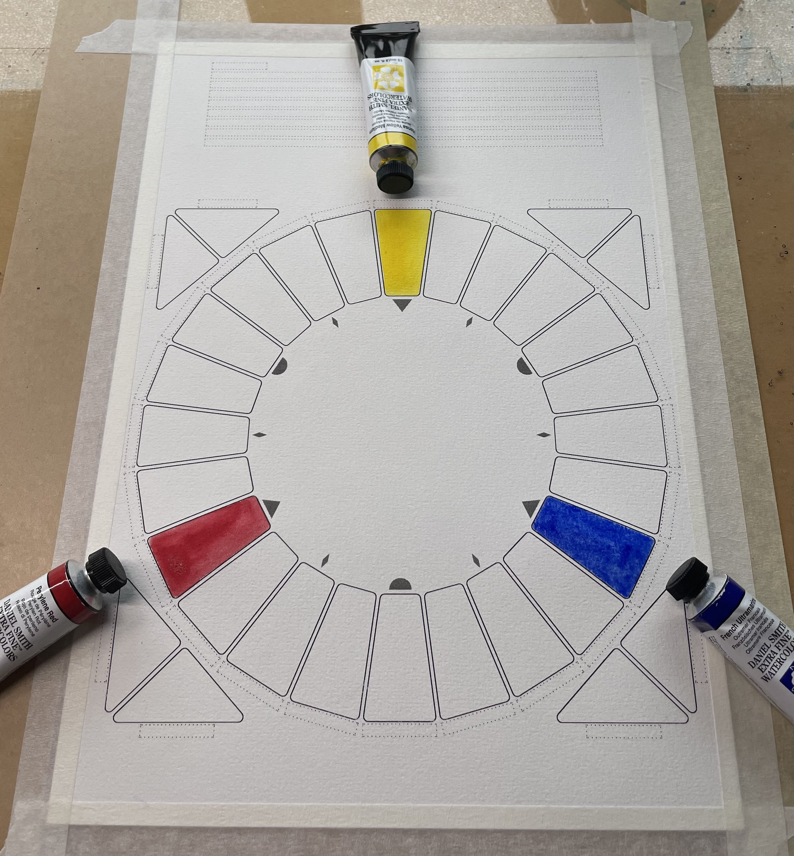 Colour Swatch Chart for Watercolour Wheel Palette Based on the Quiller ...