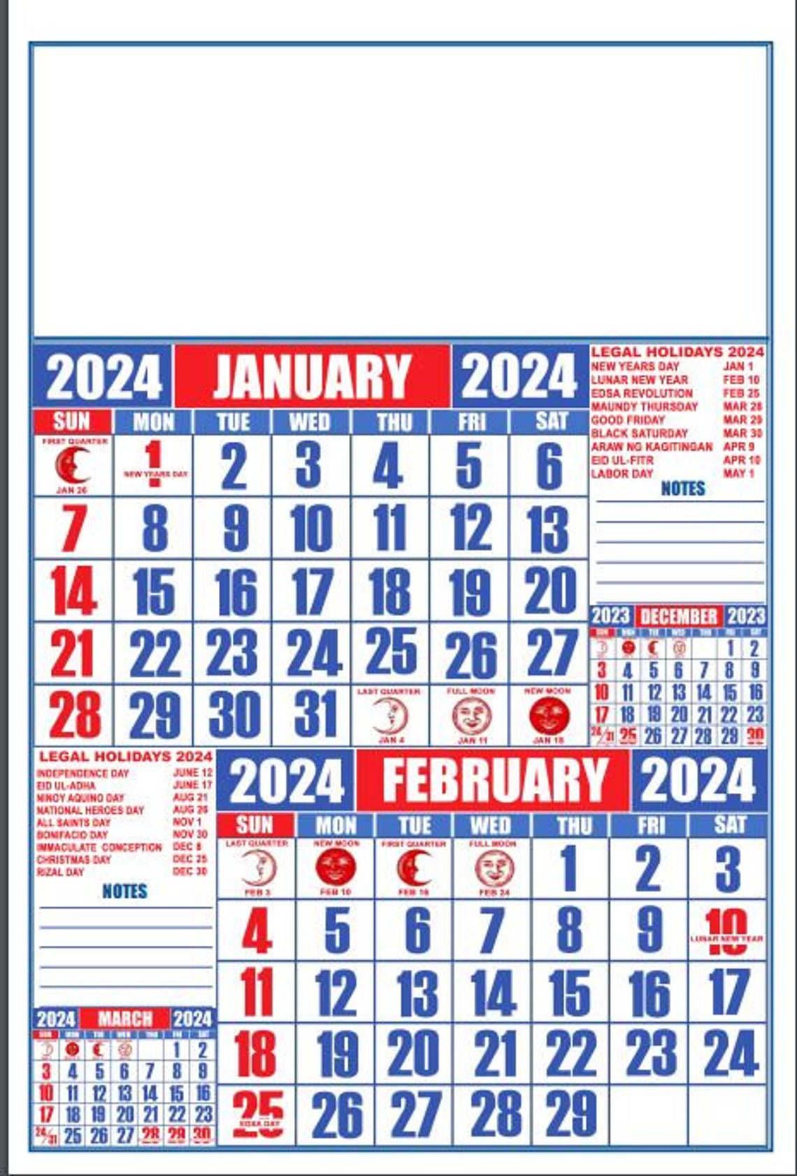 2024 Commercial Calendar Template - Etsy