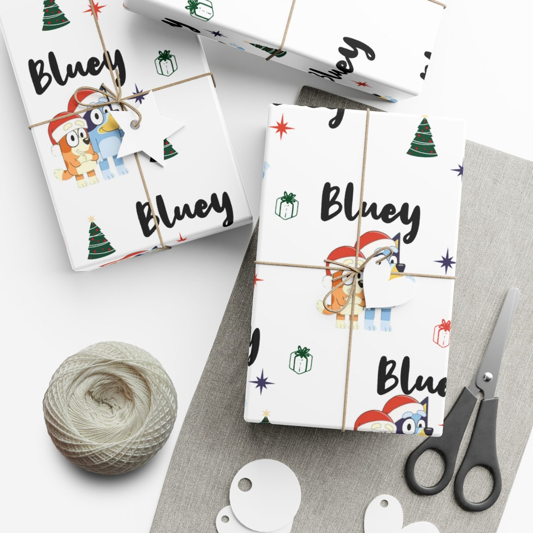 Personalized Bluey Christmas Wrapping Paper Bluey Gift - Etsy