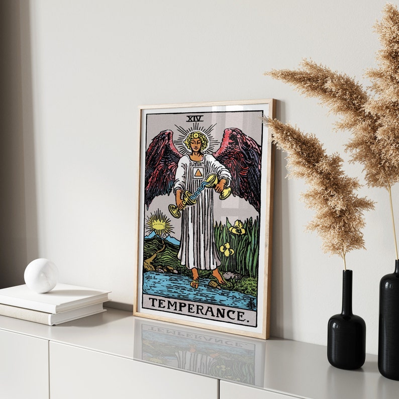 Temperance Tarot Card Printables Vintage Major Arcana Tarot Wall Art ...