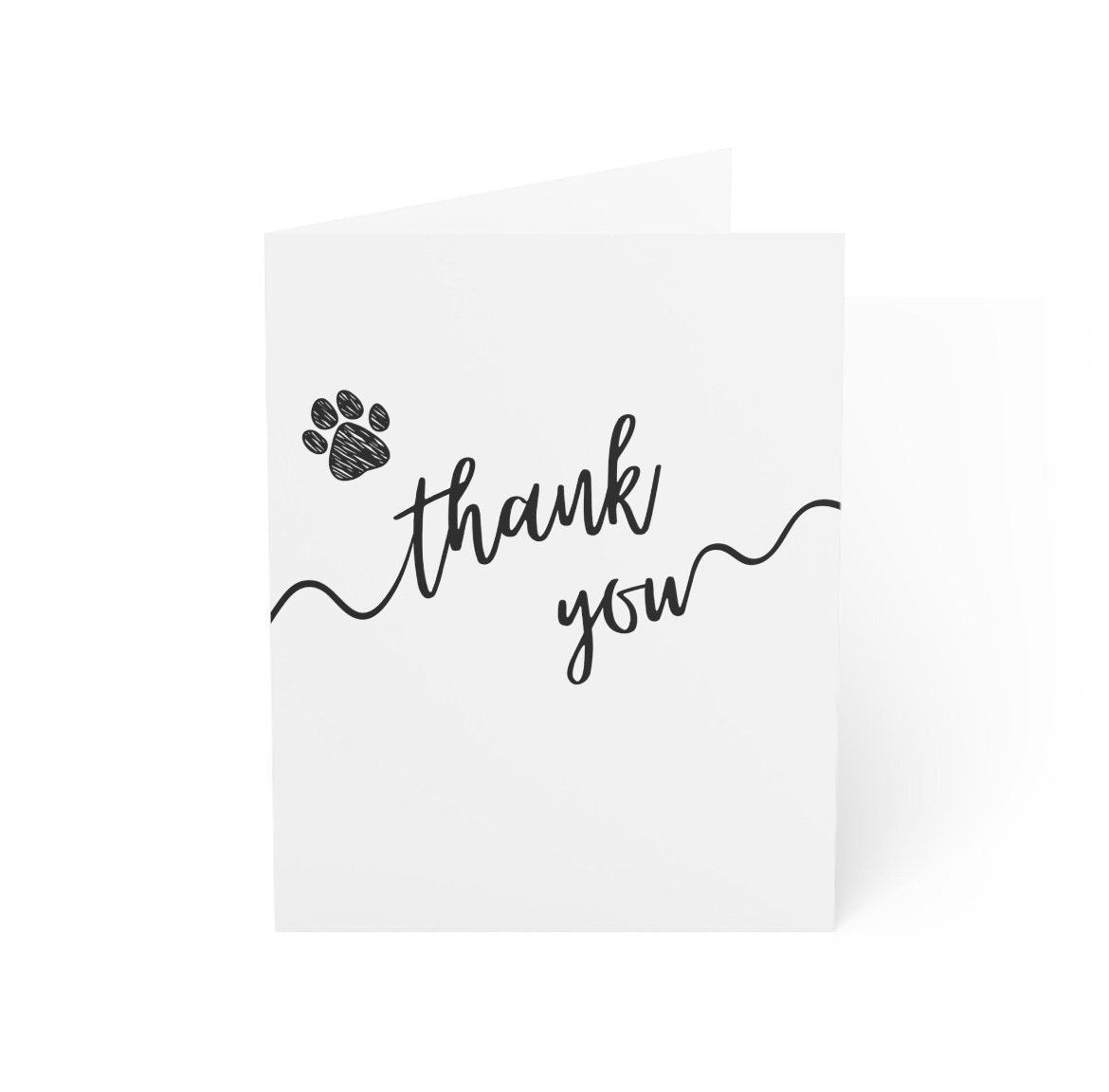 Paw Print, Thank You Card Template, Editable Small Business Thank You ...