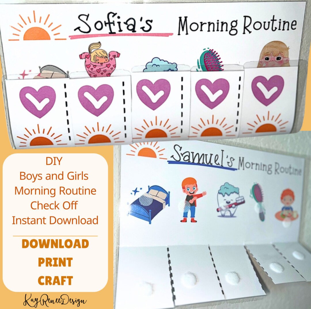 DIY Morning Routine Chart for Toddlers, Instant Download Printable ...