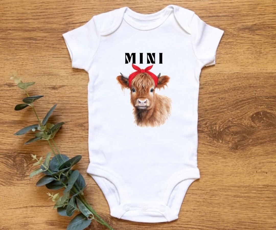 Highland Cow Baby Onesie, Baby Shower Gift Idea, New Mom Gift, Cute Cow ...