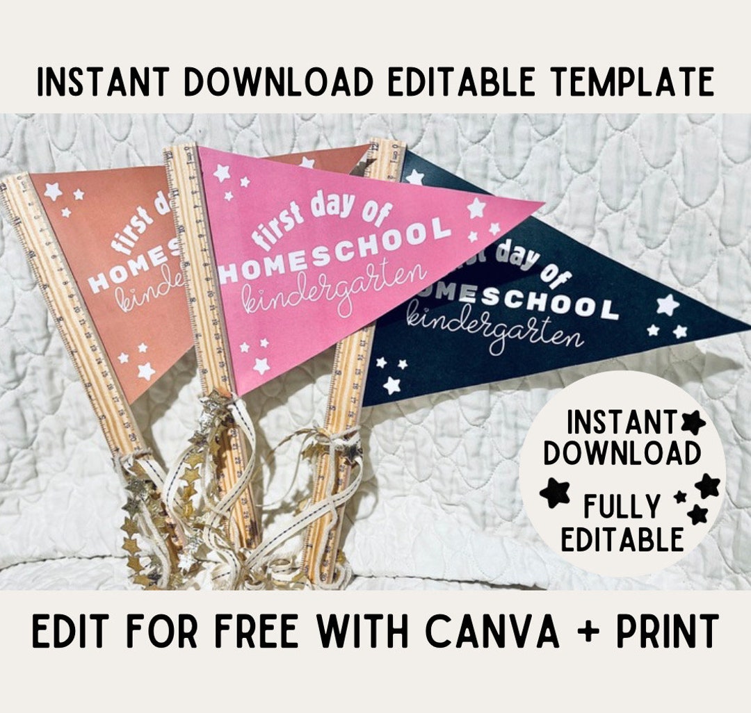 Homeschool First Day Sign Flag Printable, Back to School, 1st Day of ...