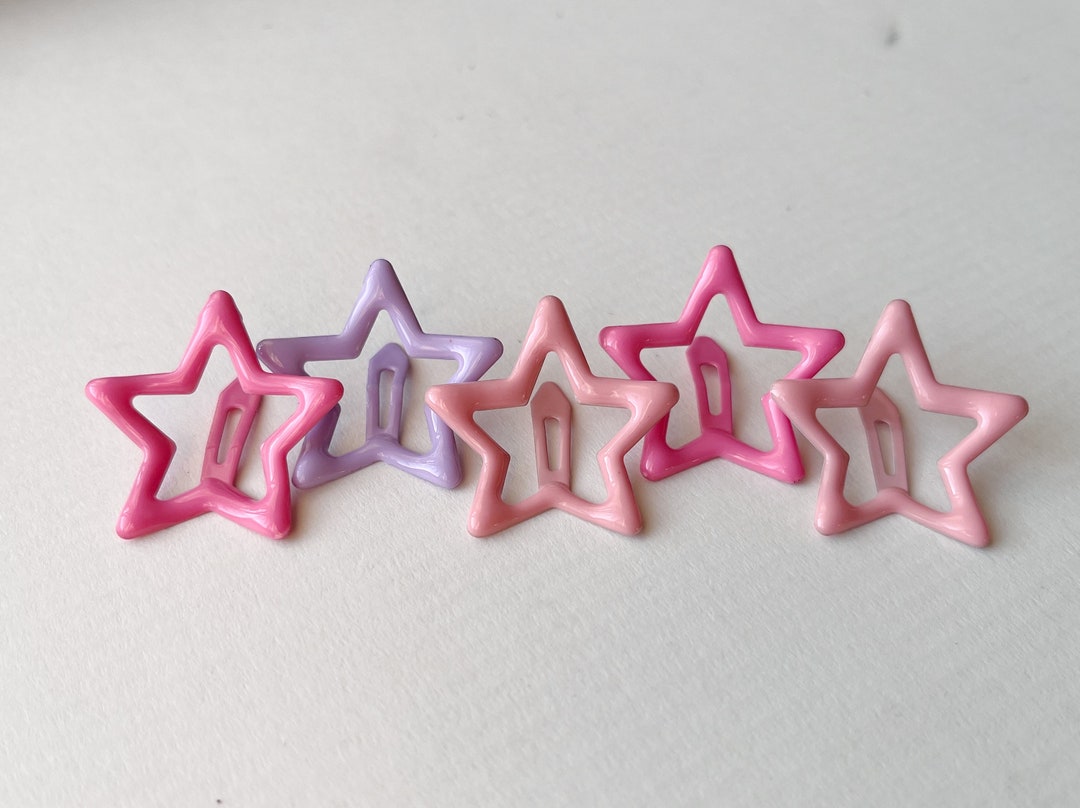 FIVE-PACK Y2K Star Shaped Hair Snaps - Etsy
