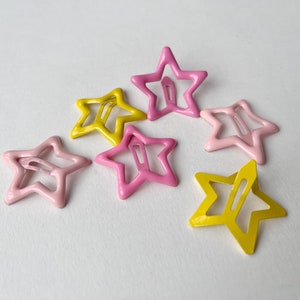 SIX-PACK Y2K Star Shaped Hair Snaps - Etsy