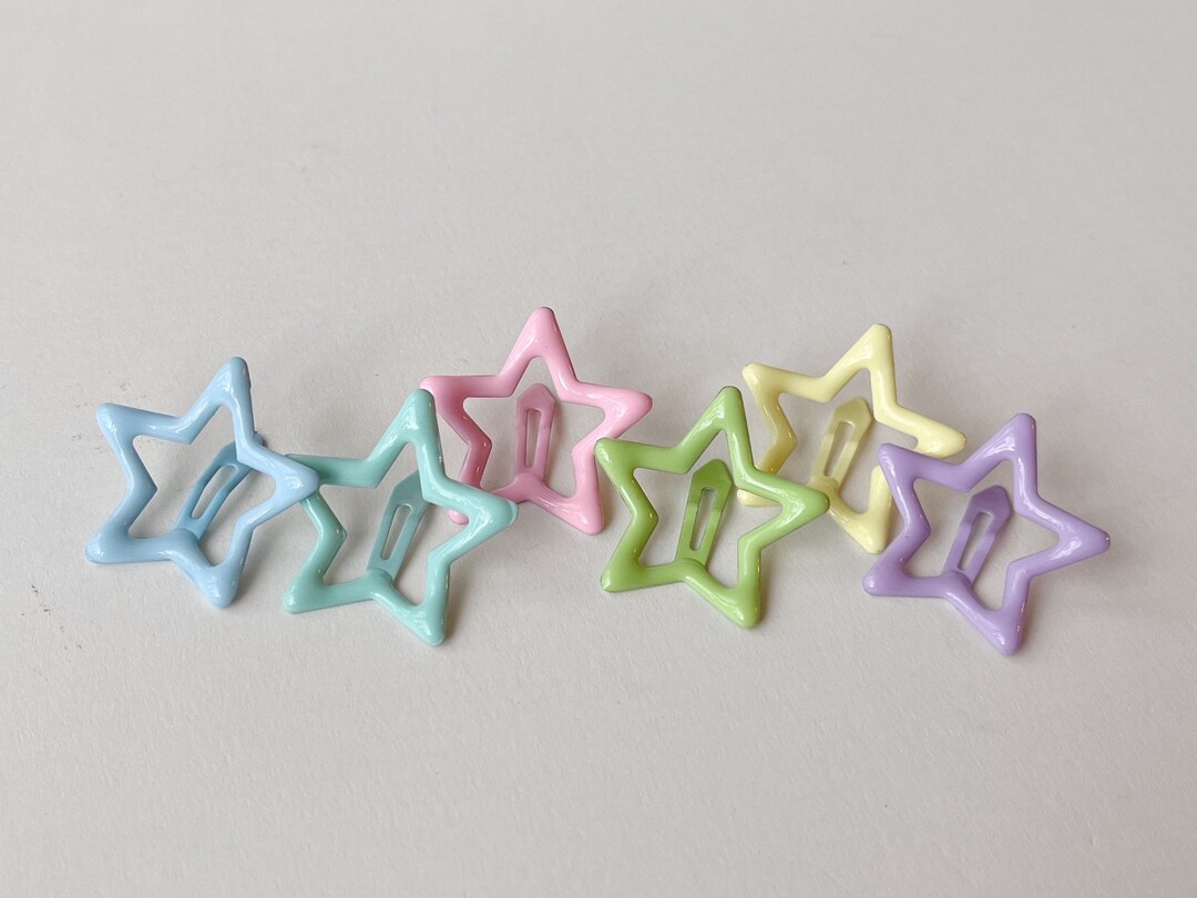 SIX-PACK Y2K Star Shaped Hair Snaps - Etsy