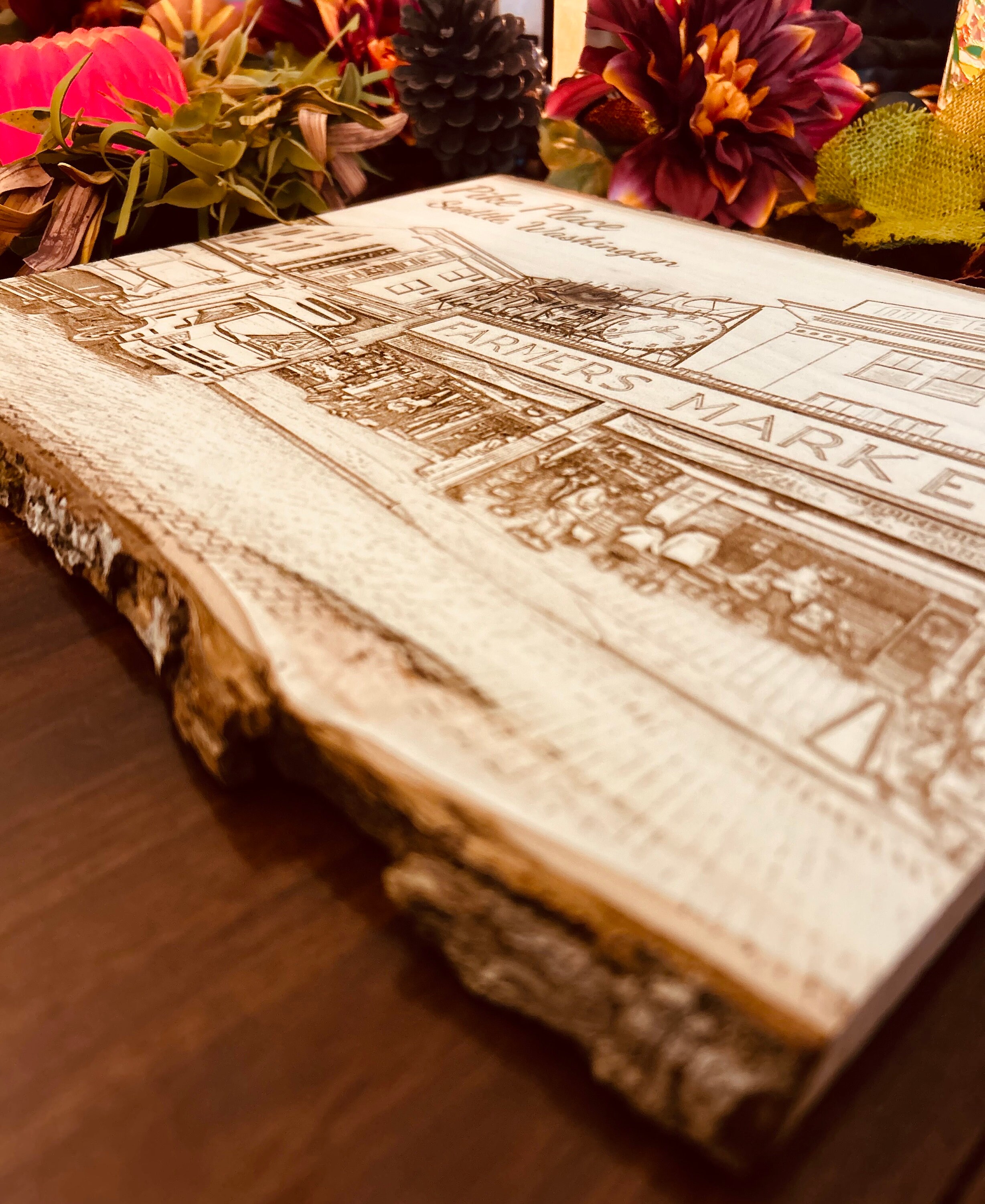 Pike Place Seattle Live-edge Wood Art - Etsy