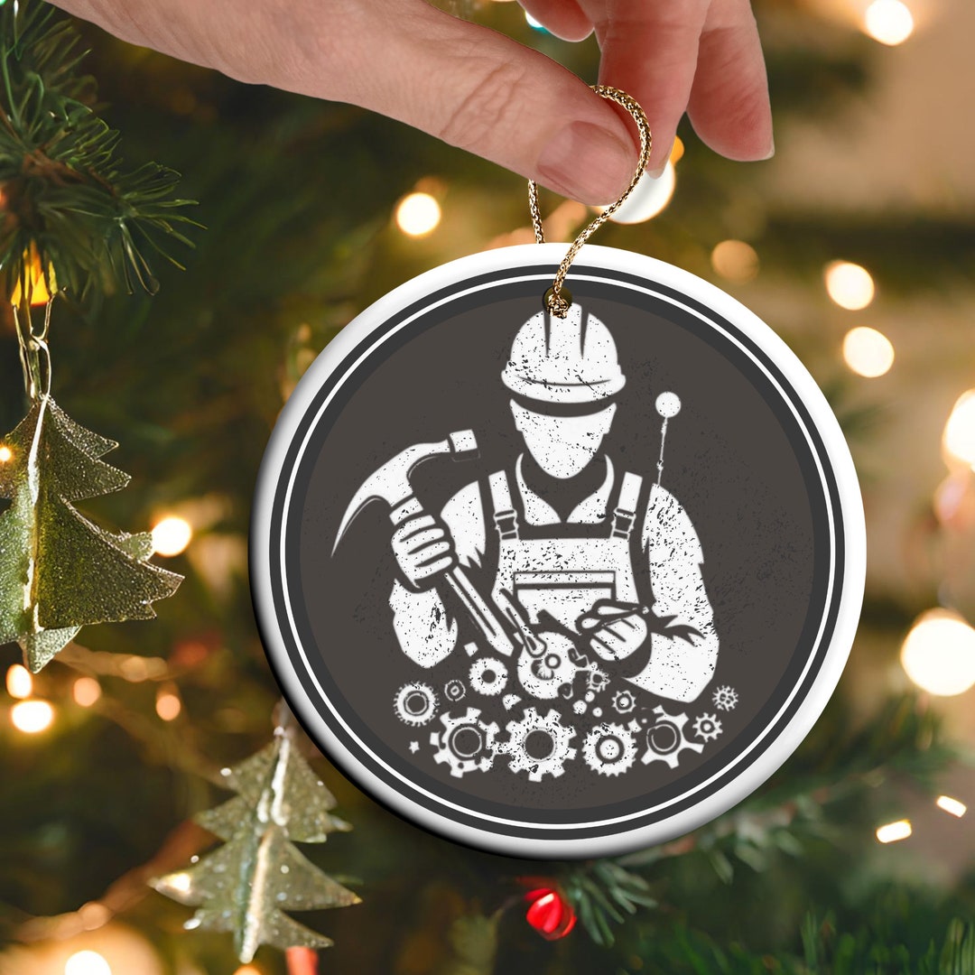 Construction Worker Christmas Ornament Png Engineer Ornament ...