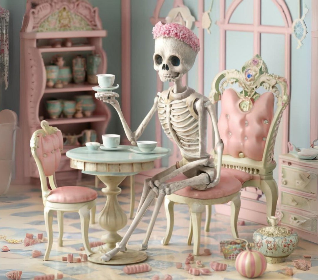 Skeleton Drinking Tea Png, 20oz Skinny Tumbler, Tumbler Wrap, Straight ...