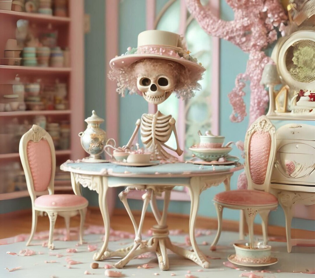 Skeleton Drinking Tea Png, 20oz Skinny Tumbler, Tumbler Wrap, Straight ...