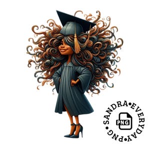 Quirky Black Girl Clipart | Whimsical Women| Graduation| Grad Girls ...