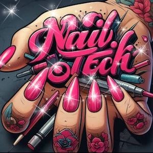 Nail Tech Logo| 20oz Skinny Tumbler| Sublimation Design| Straight ...