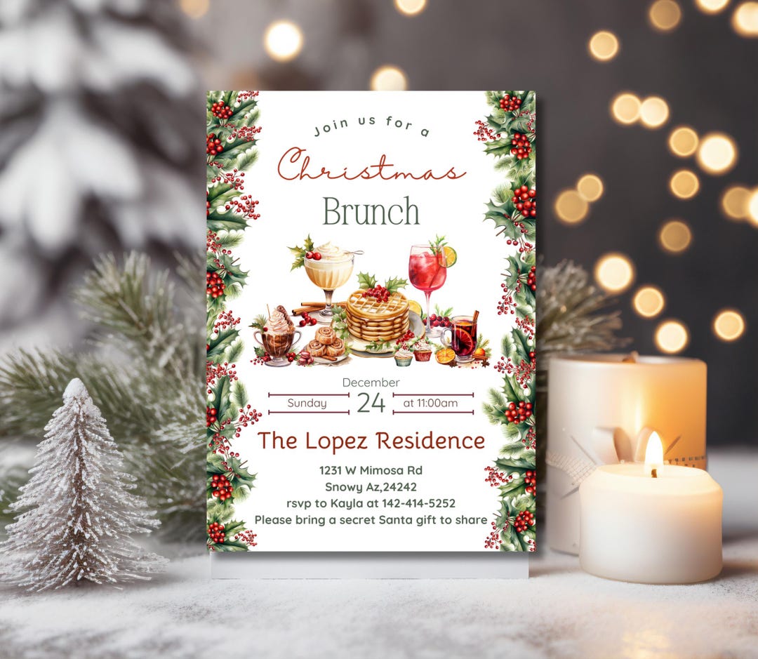 Christmas Brunch Invitation: Holiday Cookie Party (digital Download) - Etsy