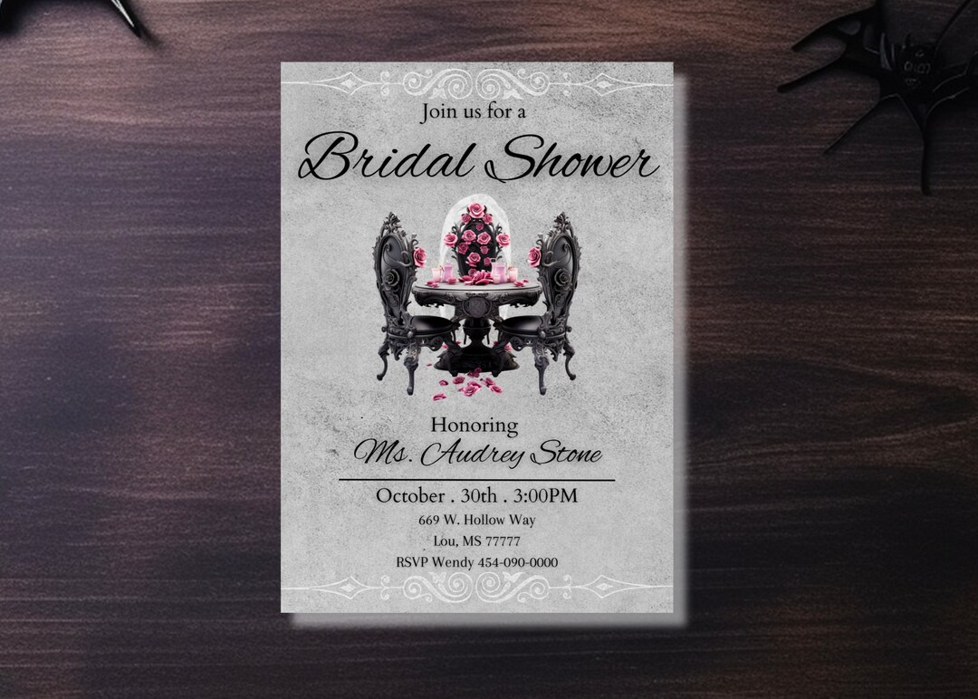 Gothic Bridal Shower Digital Invitation - Bride to Be - Punk Rock ...