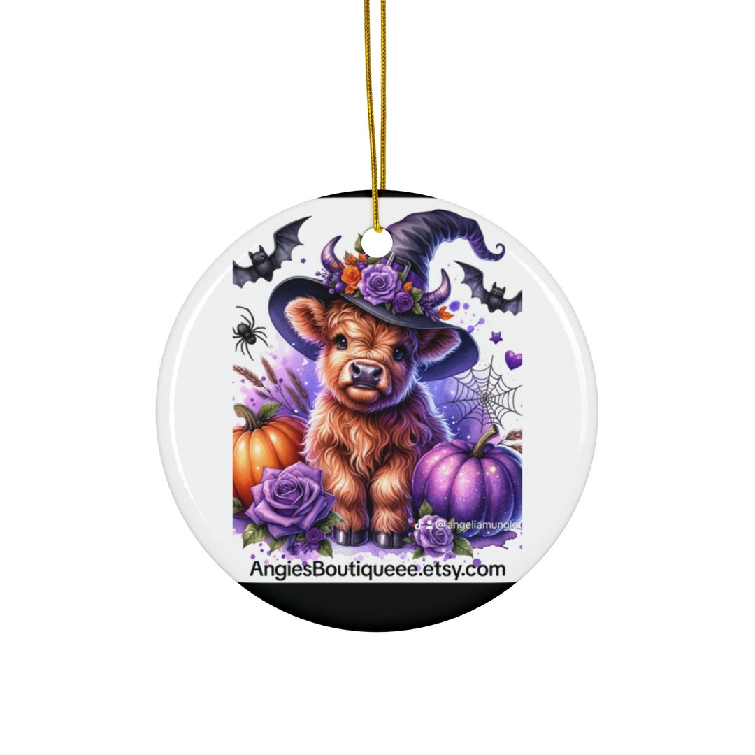 Moo Halloween Ceramic Ornament, 4 Shapes - Etsy