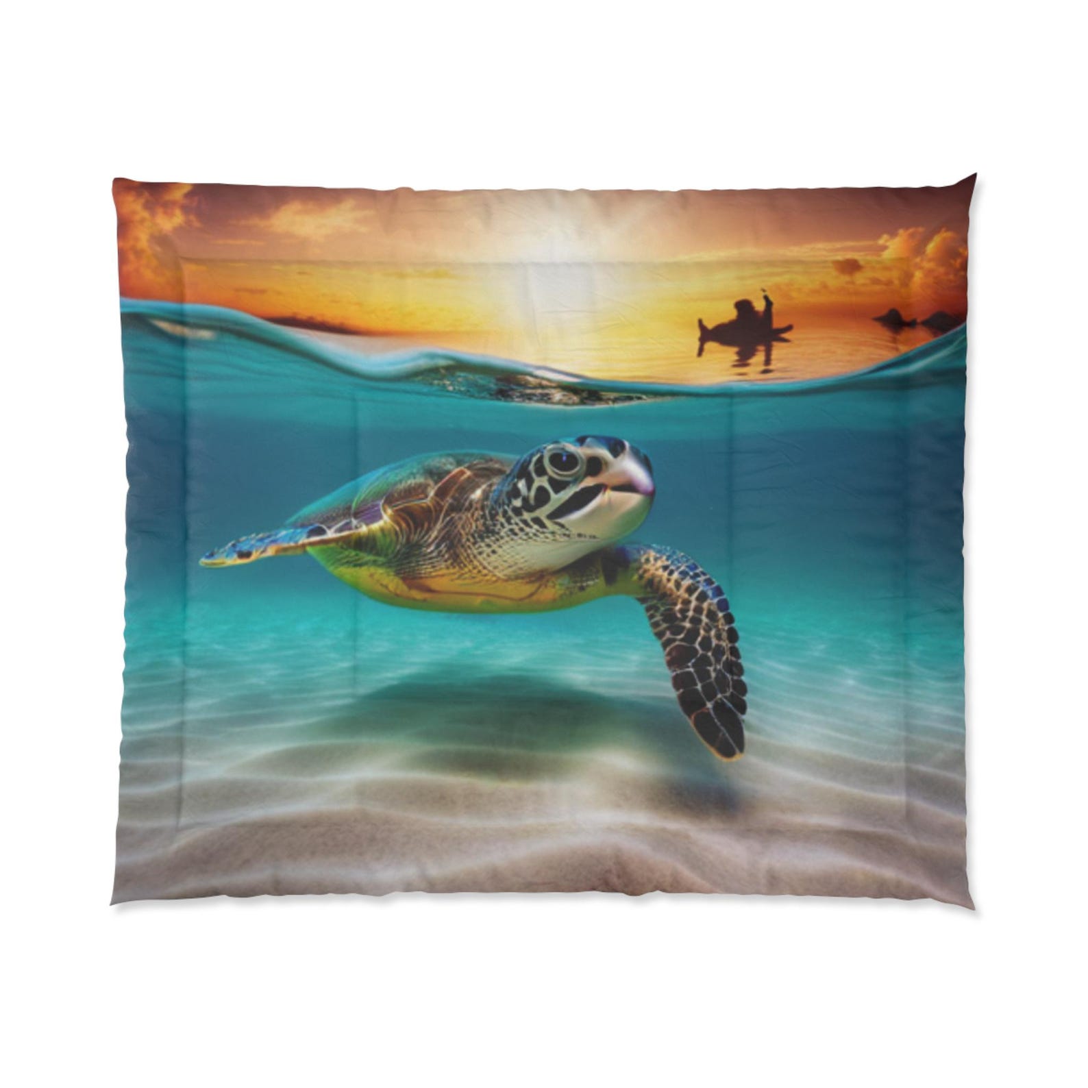 Turtle in Sea Cozy Comforter - Etsy